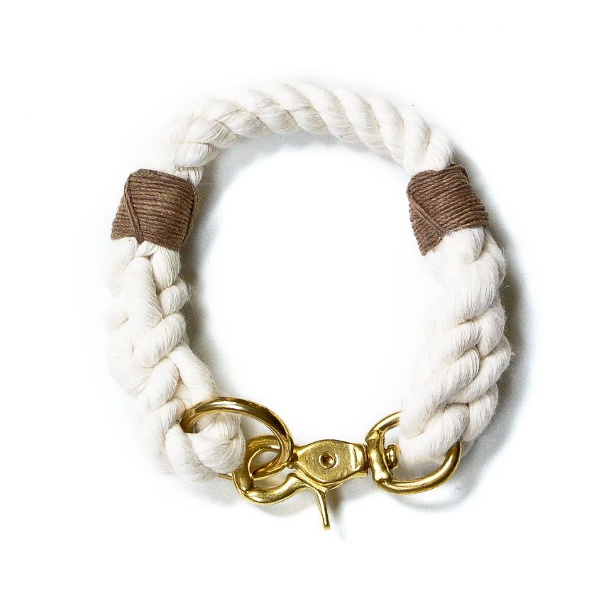 Nautical Rope Lanyard in Natural White - Helm & Harbor - Dog leashes ...