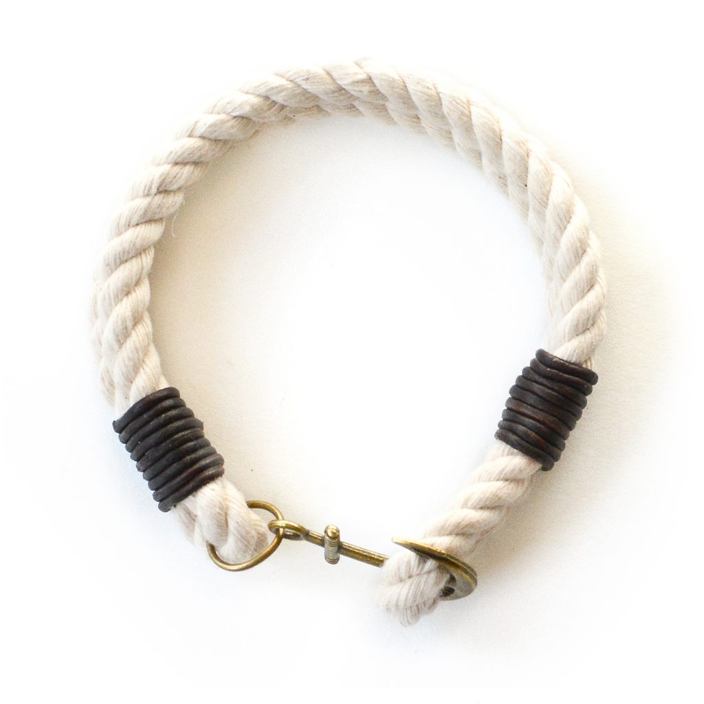 Nautical Rope Bracelet with Bronze Anchor - Helm & Harbor - Dog leashes ...