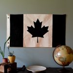 Canadian Flag Hand Painted Cotton Canvas Black and Natural - Helm ...